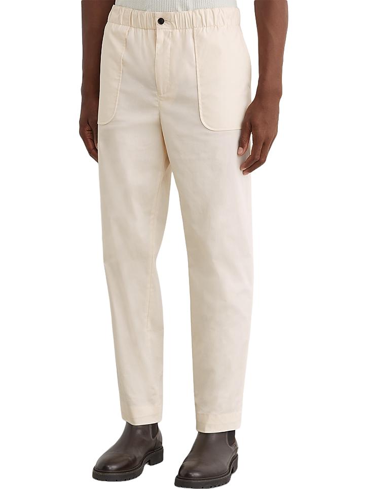 REISS snap cotton blend tapered pants